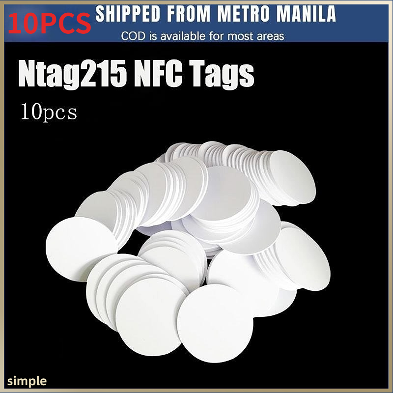 10pcs NFC Ntag215 Round Shape Card 13.56Mhz NFC Chip Tags for NFC ...