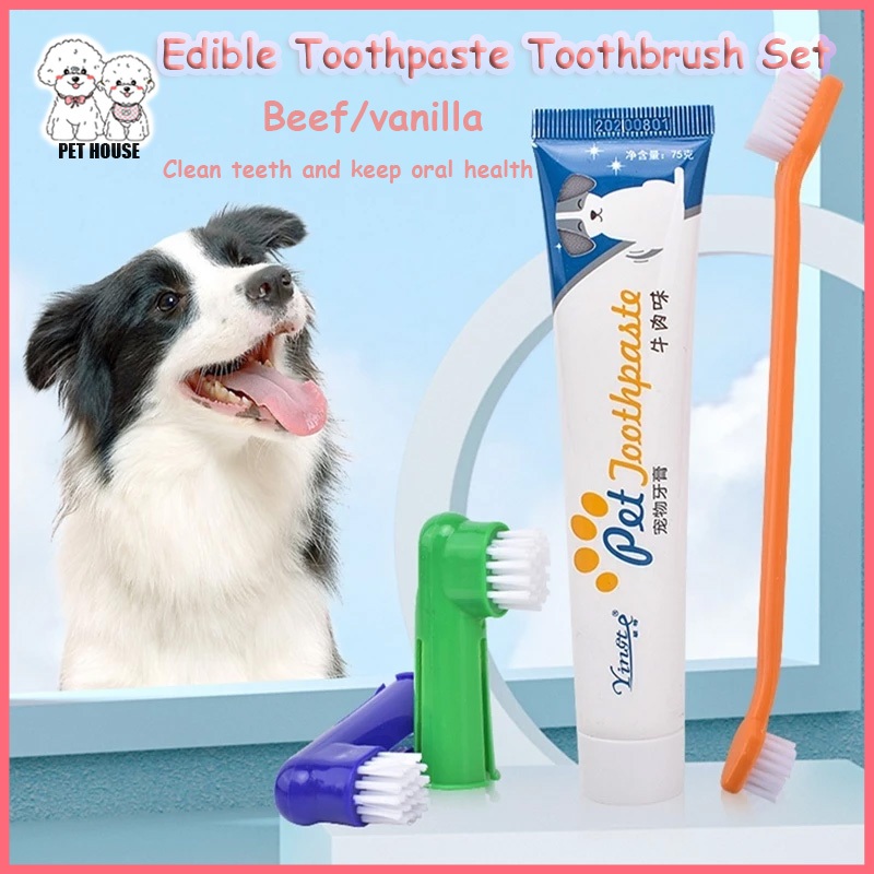 Pet Toothbrush / Toothpaste Set Dental Care Teeth Cleaning For Dog And ...