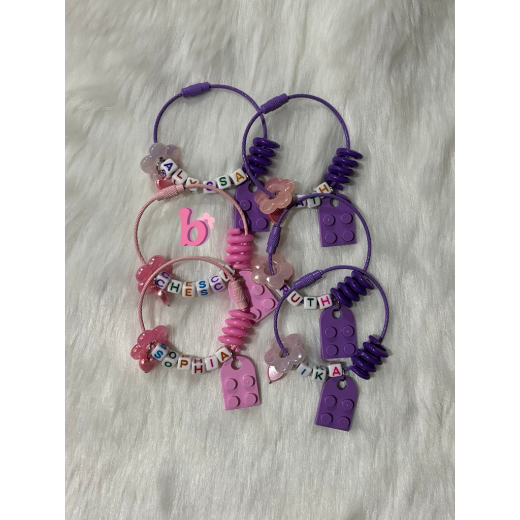 Personalized/Customized Loop Charm Keychain | Beads 'n The City ...