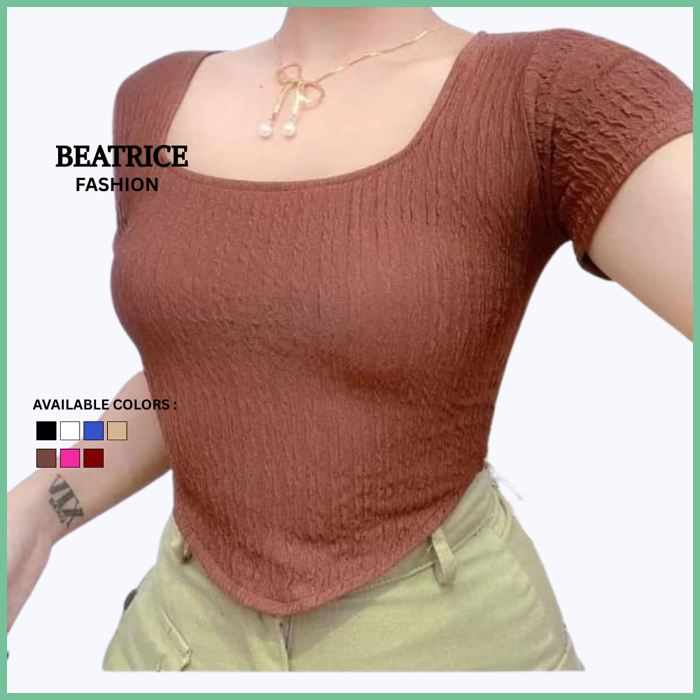 BFS | Agatha Plain Squareneck Croptop Bark Crepe fit Small to Medium ...