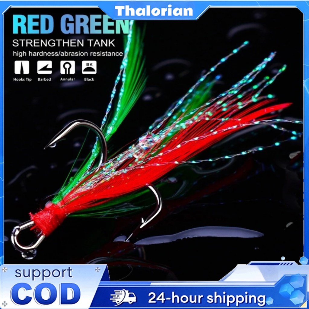 1PCS/Packet Triple Feather Hook Stainless Steel Hook Sharp Hook Lure ...