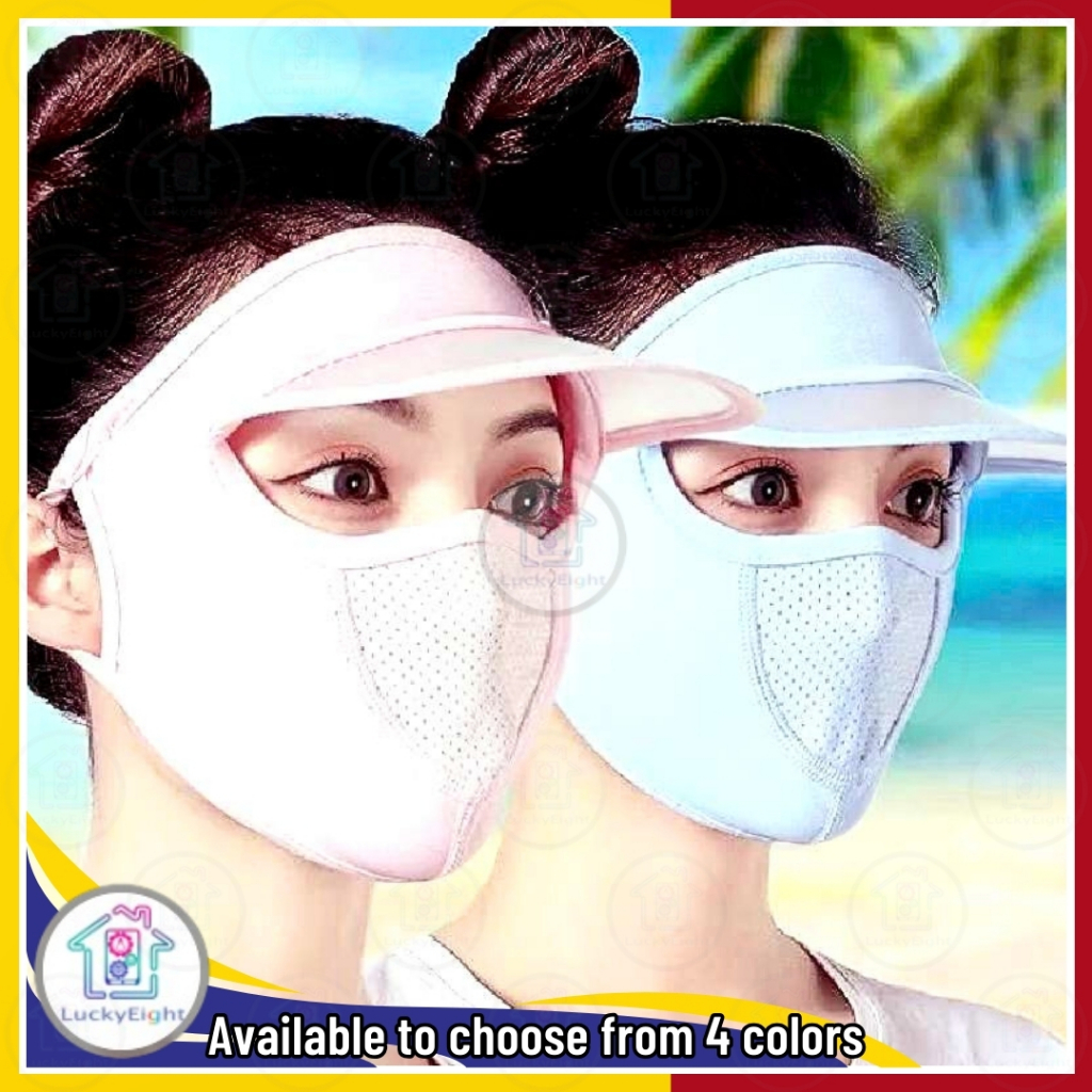 Sunscreen Breathable Unisex Full Face Protection Mask Silk Forehead ...