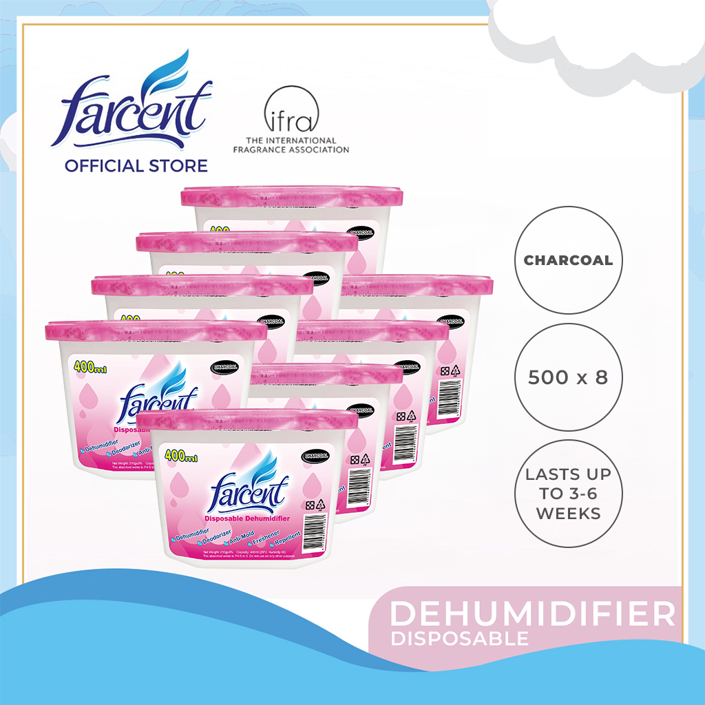 Farcent Disposable Dehumidifier - Charcoal Set of 8 (400ml each) | Shopee Philippines