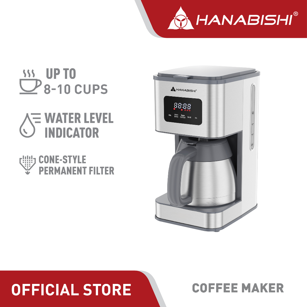 Hanabishi Digital Coffee Maker HCM85DIGSS | Up to 10 Cups Capacity ...