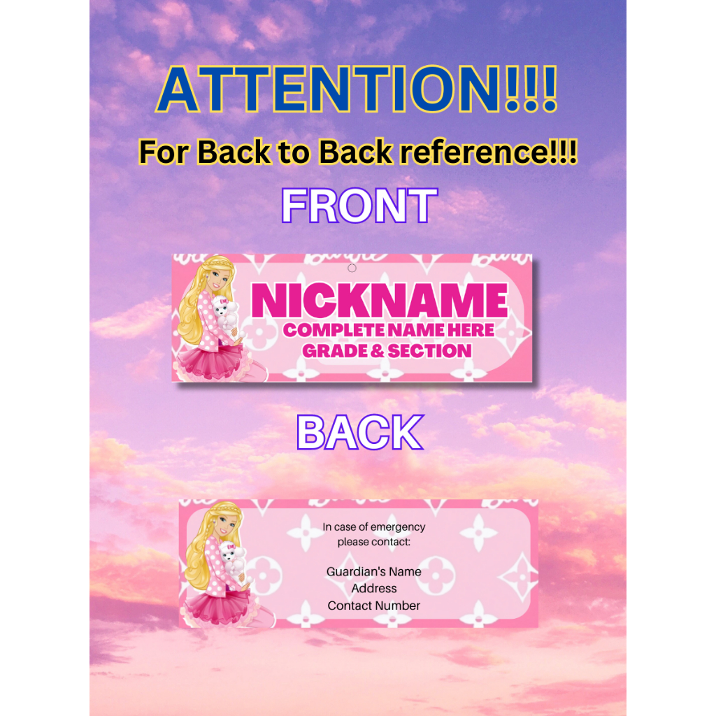NEW DESIGN! PVC NAME TAG (CARTOON CHARACTERS, MINNIE MOUSE, MELODY ...