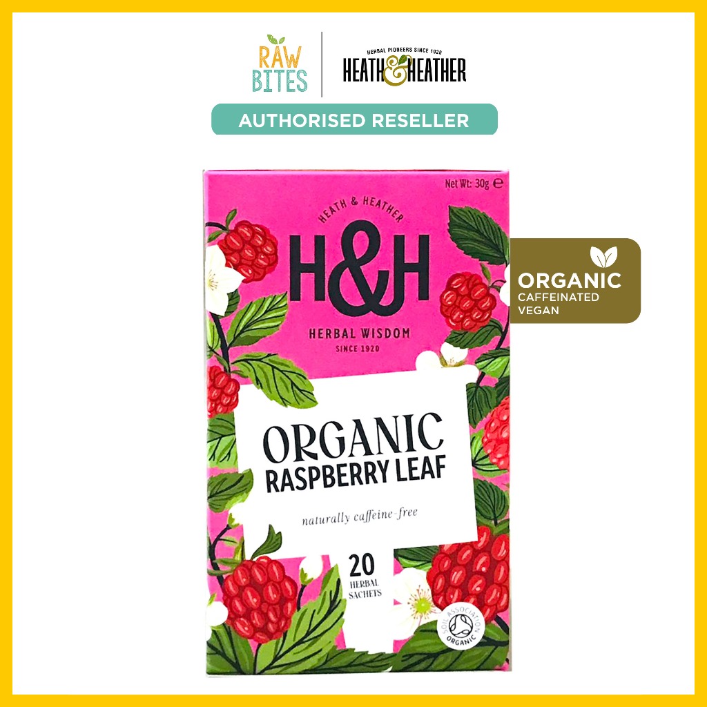 Heath & Heather Organic Raspberry Leaf Tea 30g/20 bags (Caffeine Free ...