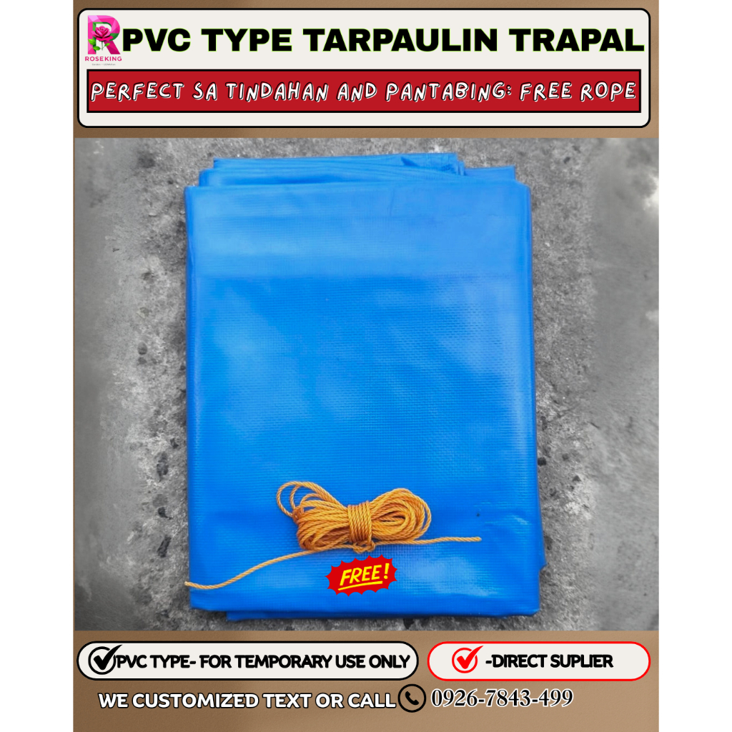 PVC TYPE TARPAULIN FREE ROPE ORDER NOW | Shopee Philippines