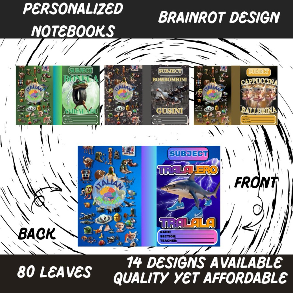 NOTEBOOKS Brainrot (back-to-school) | Shopee Philippines