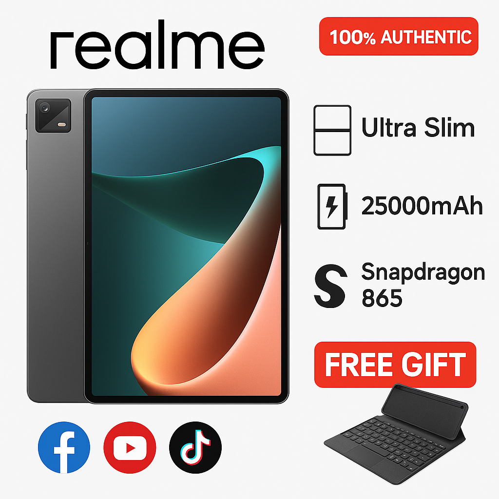 𝐑𝐞𝐚𝐥𝐦𝐞 Tablet P70 12 Inch Android 13.0 16GB RAM 512GB ROM Dual SIM 5G ...