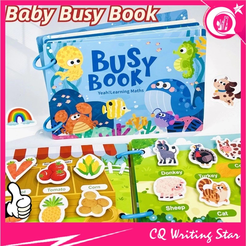 Baby Busy Book DIY Puzzle Sticker Book Early Educational Toddlers ...