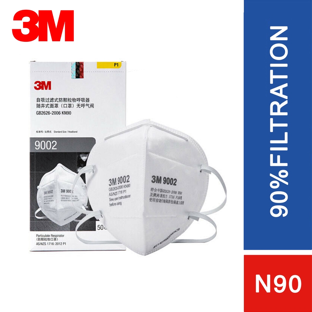 3M 9002 Respirator KN90 Face Mask 50's | Shopee Philippines