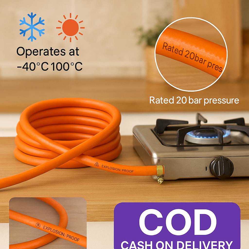 ISO-Certified LPG Gas Hose (1.5m/2m/3m/4m) - Heavy Duty Gas Line for ...