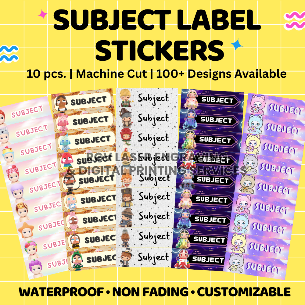 [GIRL DESIGNS] 10 pcs. Subject Label Stickers Waterproof - rgv ...