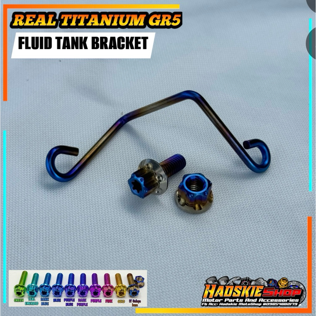 REAL TITANIUM GR5 IT Salaya burn FLUID TANK BRACKET WITH BOLT AND NUT ...
