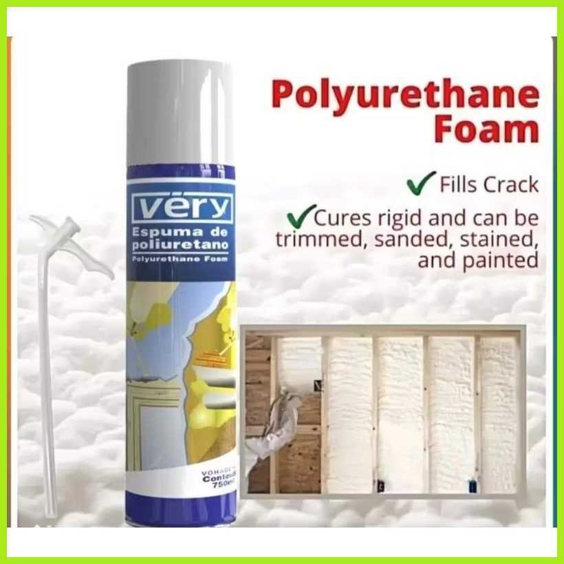 TS Polyurethane Foam PU Foam Spray (750ml) Fills Cracks And Joints, VentsGaps Around Pipes ...