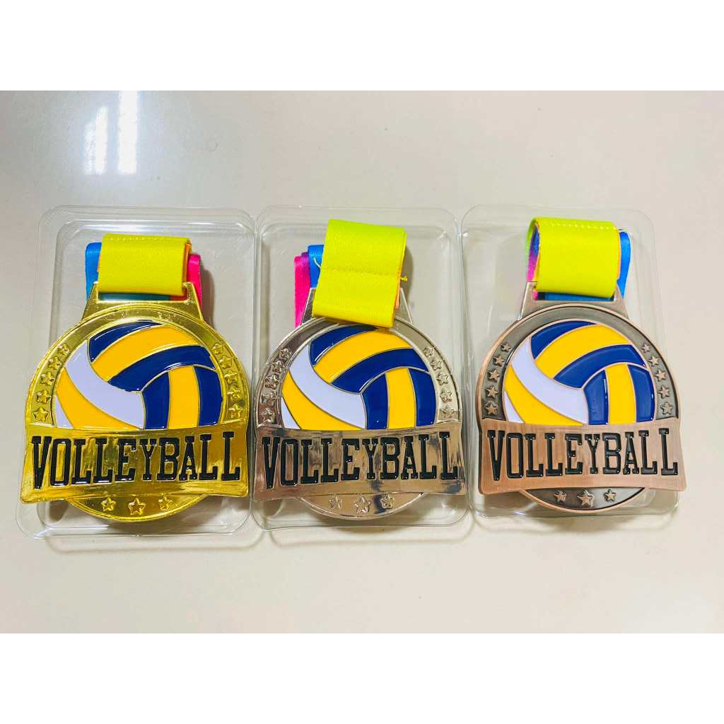 1 SET Premium Volleyball Medal 6.5cm With Multi Colored Lace ( 3 PCS ...