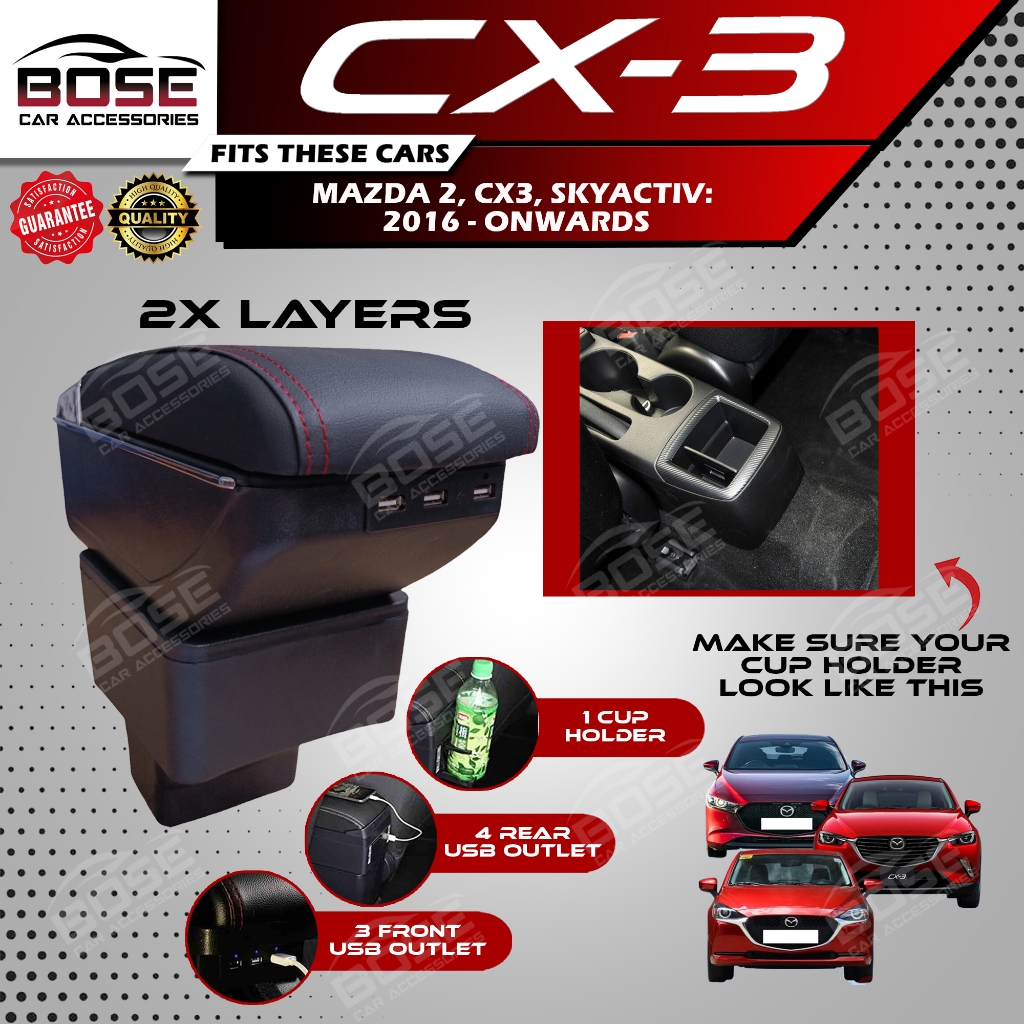 Mazda 2 OEM Arm Rest Armrest Console Box Premium Double Ergonomic ...