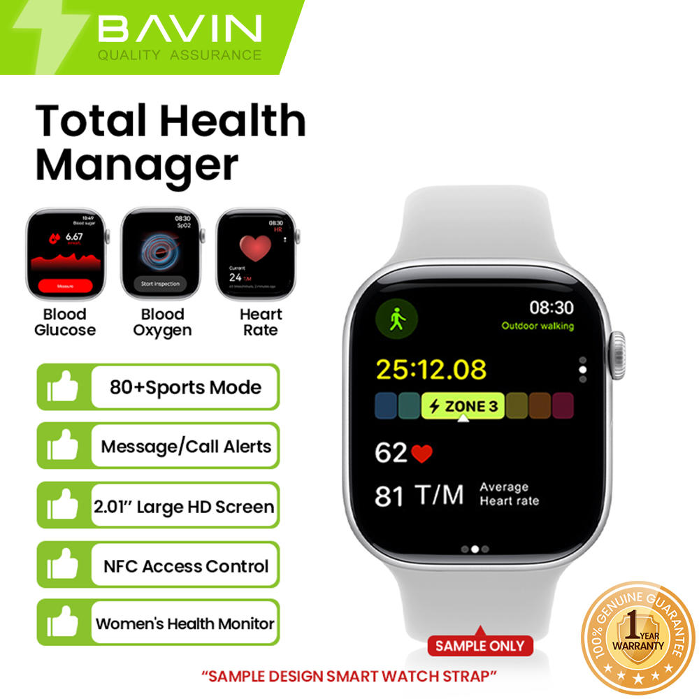 BAVIN BW602 Smart Watch 2" HD Display w/ GPT AI & GPS Map Health ...