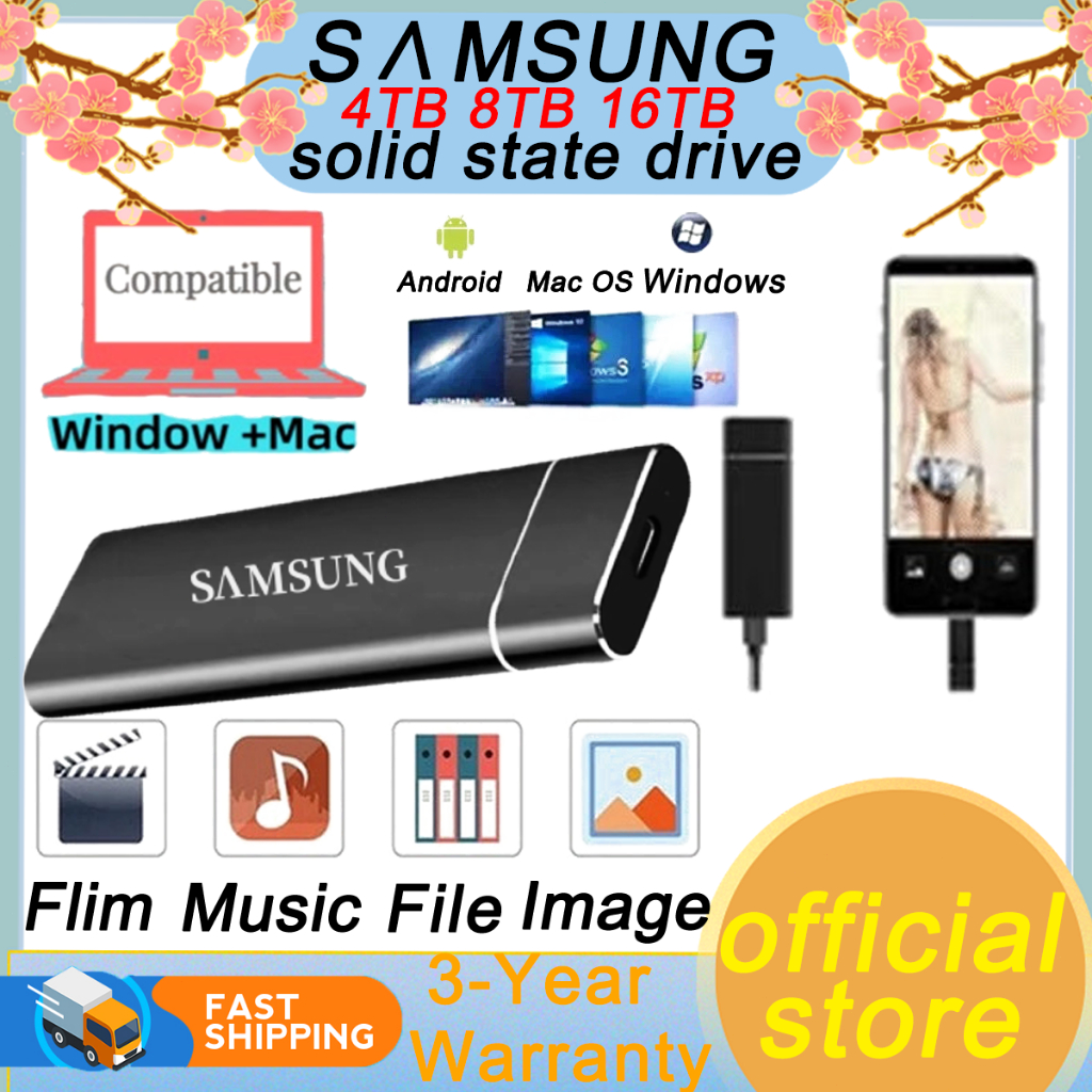 Samsung Portable SSD16TB External Hard Drive 4TB 8TB Hard Drive Type-C ...