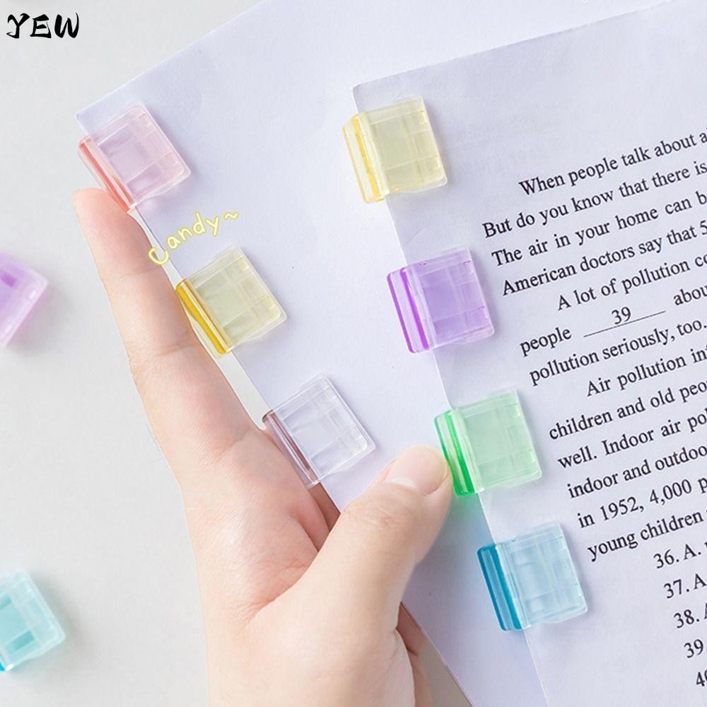 Random Push Clip Candy Color Transparent Paperclip Bookmark File Index ...
