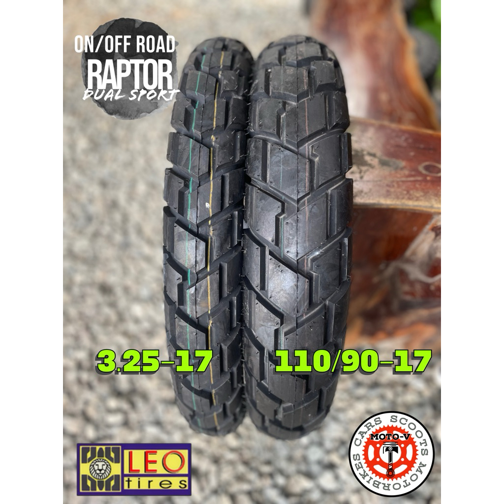 PAIR 325-17 & 110/90-17 LEO RAPTOR For Caferacer Scrambler Classic Bike ...