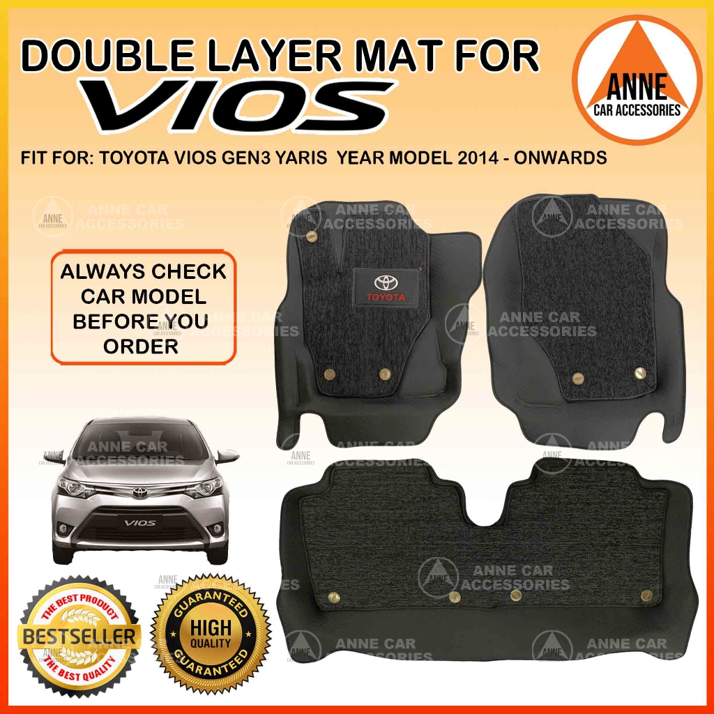 7D Double Layer Deep Dish Matting for Toyota Vios Gen 2 2007 - 2013 ...