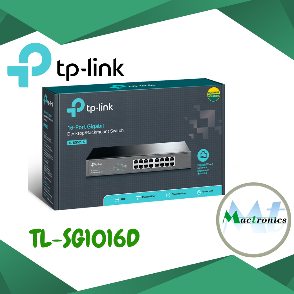 TP-LINK (TL-SG1016D) 16-Port Gigabit Desktop/Rackmount Switch / HUB ...