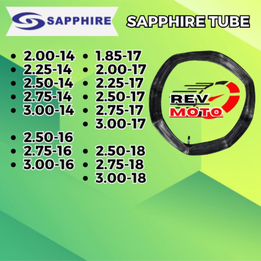 SAPPHIRE MOTORCYCLE TUBE | Shopee Philippines
