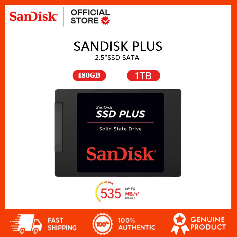 Sandisk 480GB 1TB SSD PLUS SATA III 2.5 Inch Solid State Drive Internal SSD Sata SSD Desktop SSD ...
