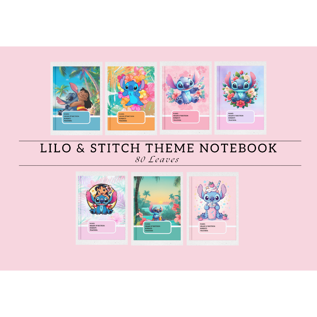 Lilo & Stitch-Themed Personalized Stapled Notebook – 80 Leaves | Shopee ...
