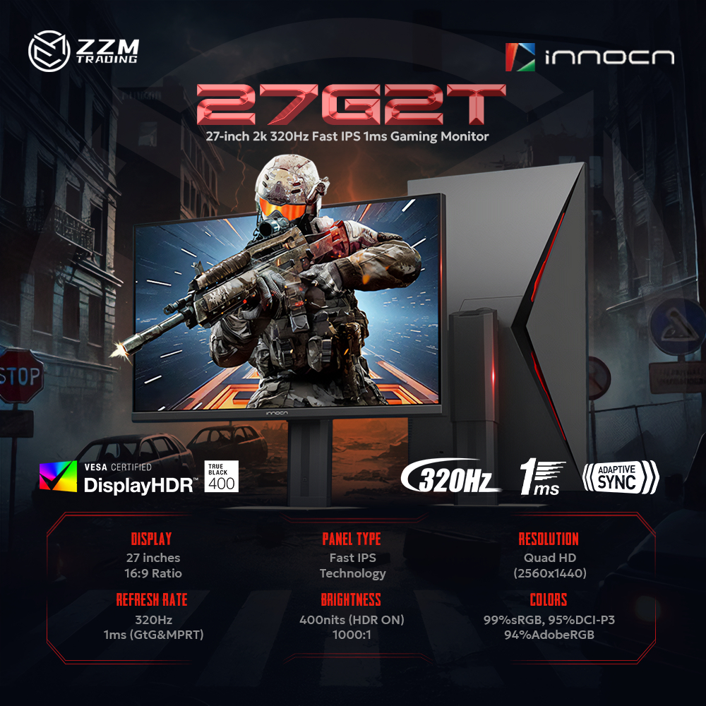 Innocn 27G2T 27" Gaming Monitor 2K Fast IPS 320Hz 1ms 1000:1 16:9 99% sRGB ZZM Trading | Shopee ...