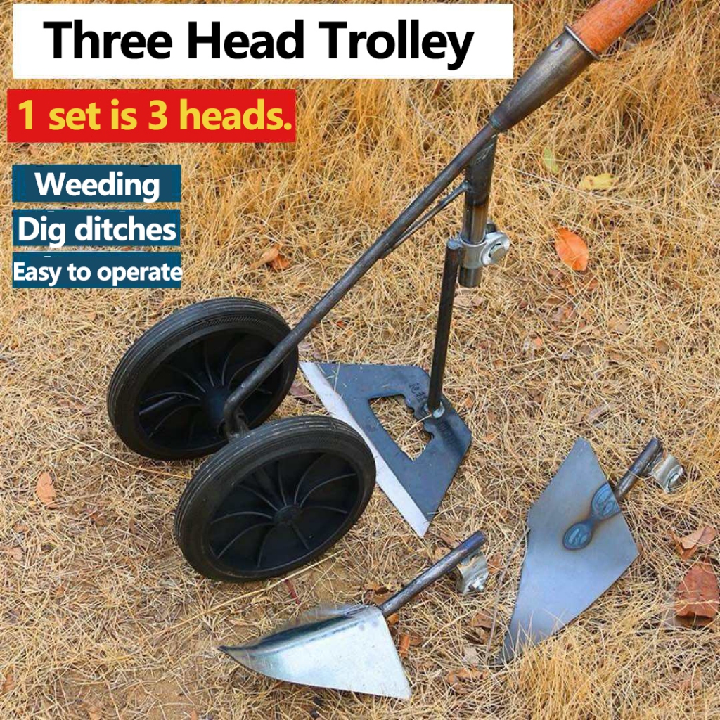 Multi-Purpose Farming Tool Kit Dual Wheel Assisted Hoe for Weed Control ...
