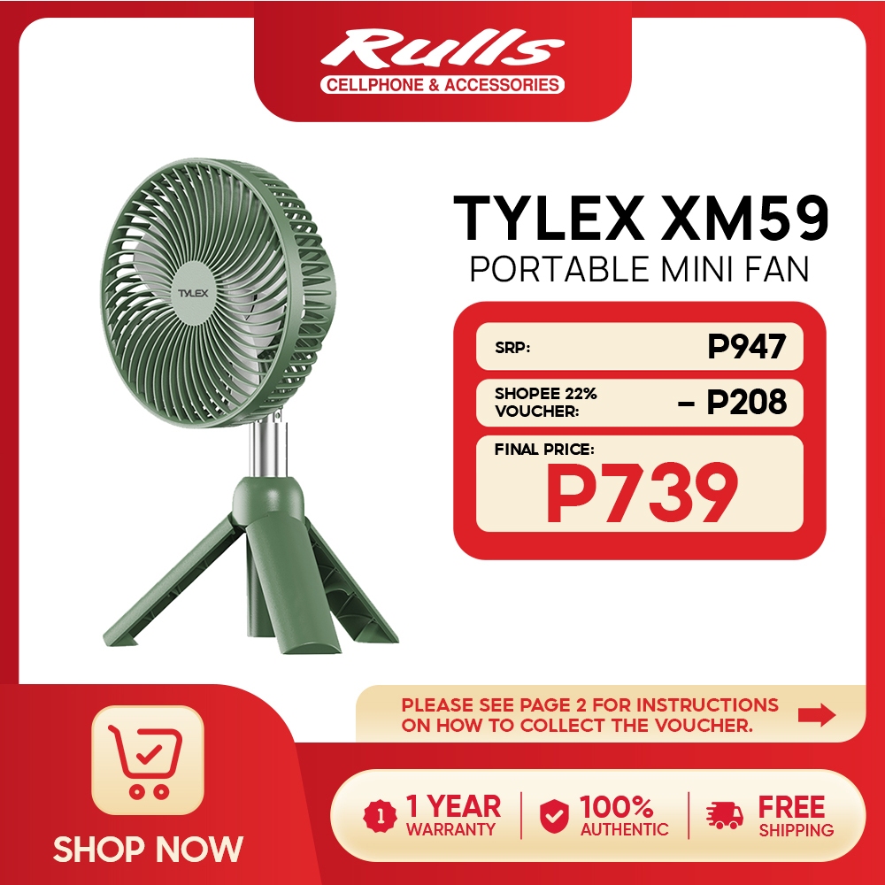 TYLEX XM59 Portable Mini Fan | 360 Adjustable | 3 Wind Speed | Low ...