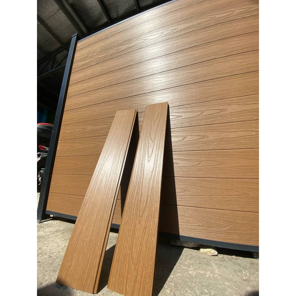 WPC (Wood Plastic Composite) Fence Board Panel (2pcs in 90cm length ...