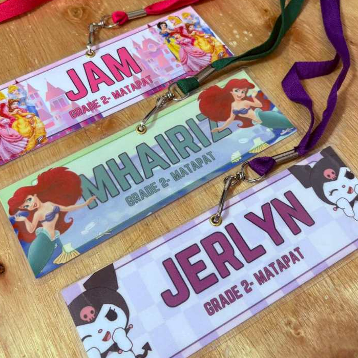 Laminated Name Tag | Personalized Name Tag with Lace | School Name Tag ...