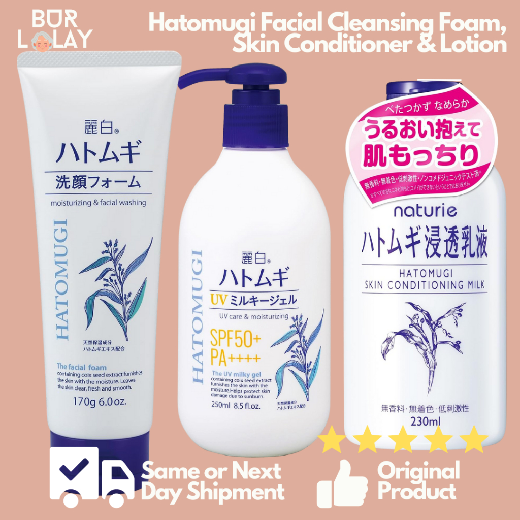 Hatomugi Medicated Pearl Barley Cleansing Foam UV Milky SPF 50 ...