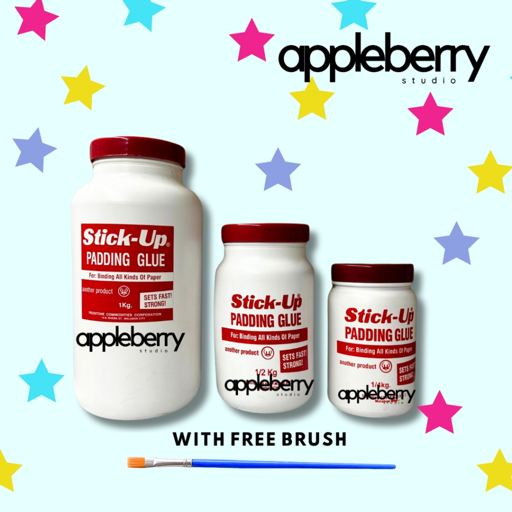 Stick Up Padding Glue RED with FREE BRUSH (for DIY notepad ) | Shopee Philippines