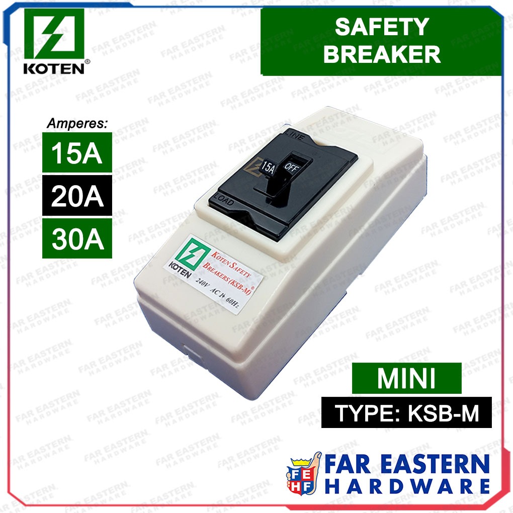 KOTEN Mini Electrical Safety Breaker KSB-M 2P 15A | 20A | 30A | Shopee Philippines