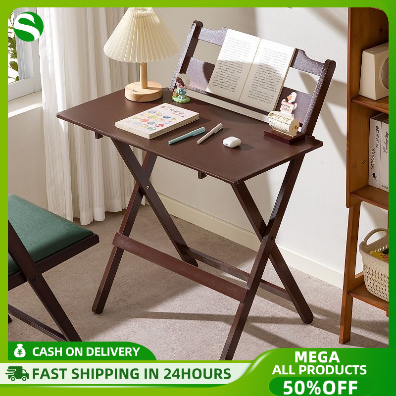 Folding Desk Office Desk Students Solid Wood Bedroom Bedside Writing ...