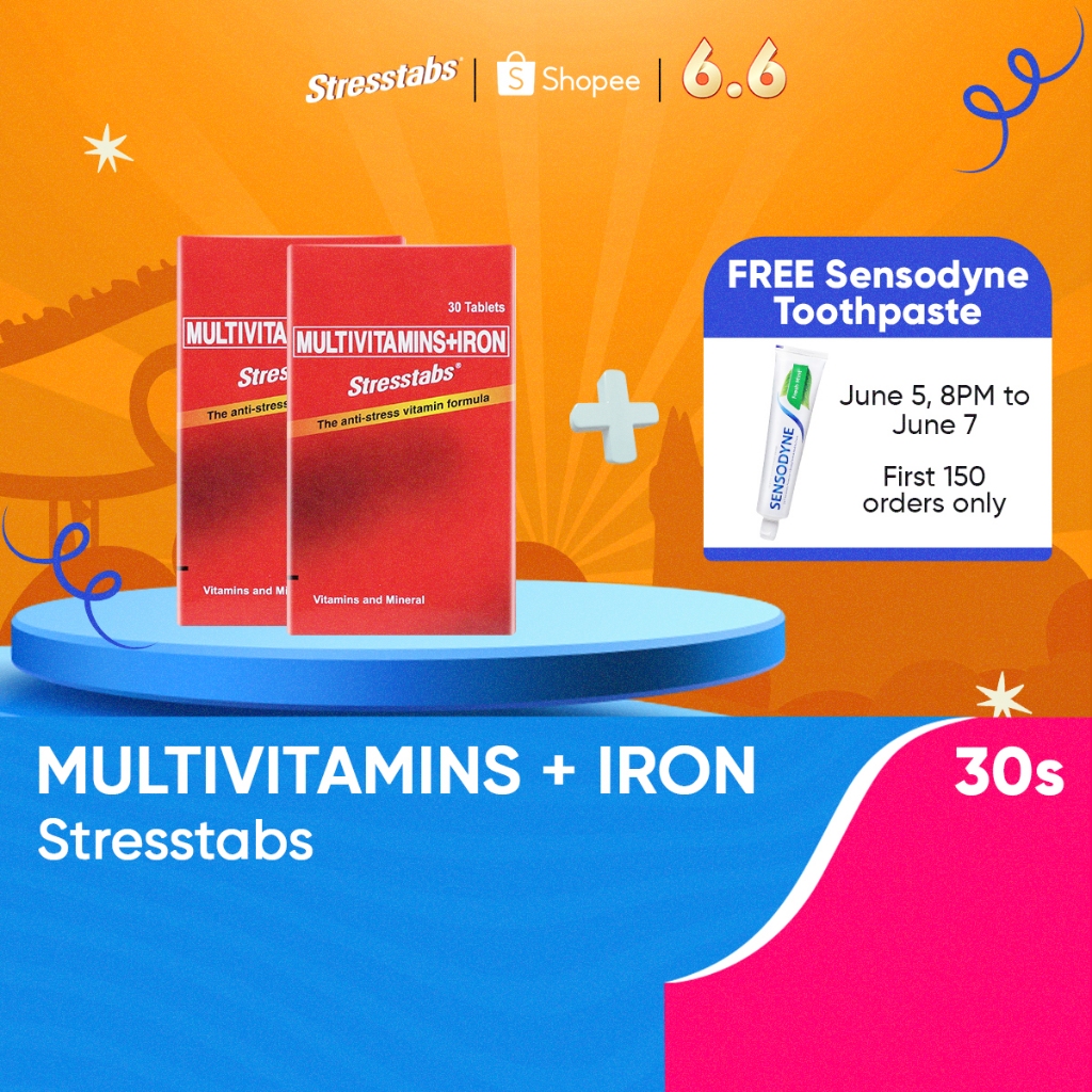 Stresstabs Multivitamins + Iron 30s x2 Fights Stress, Restores Mental ...
