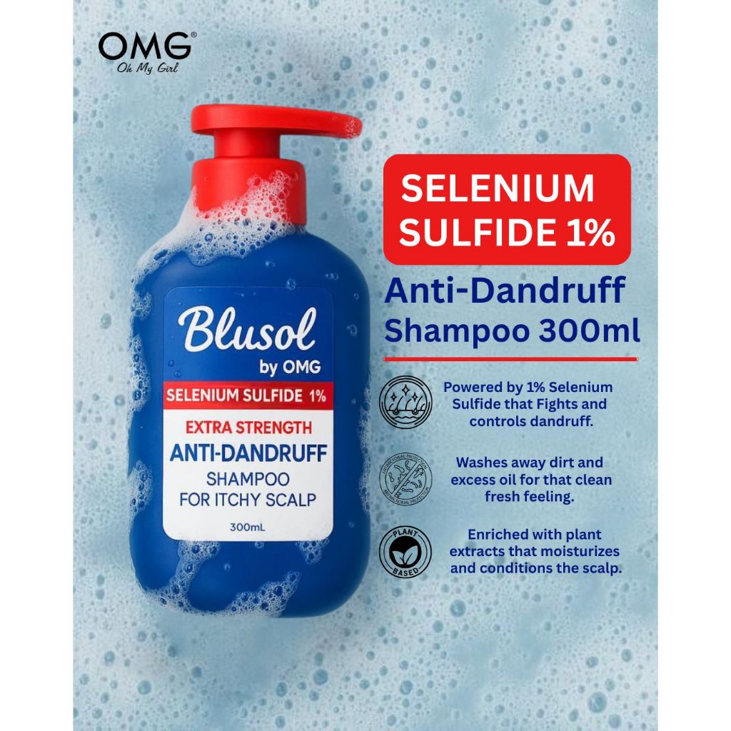 Blusol by OMG Selenium Sulfide 1% Anti-Dandruff Shampoo 300mL (EP ...