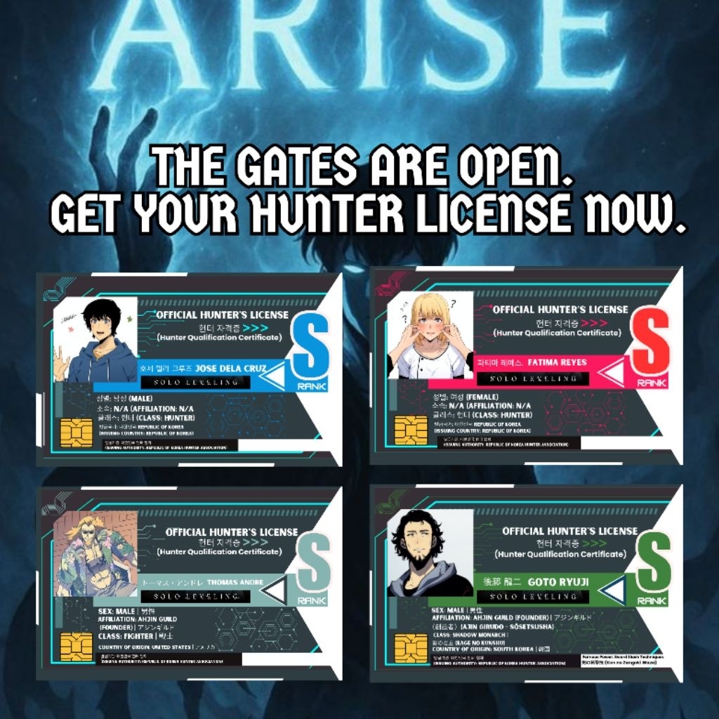 Solo Leveling Hunters License Customized Card | Shopee Philippines