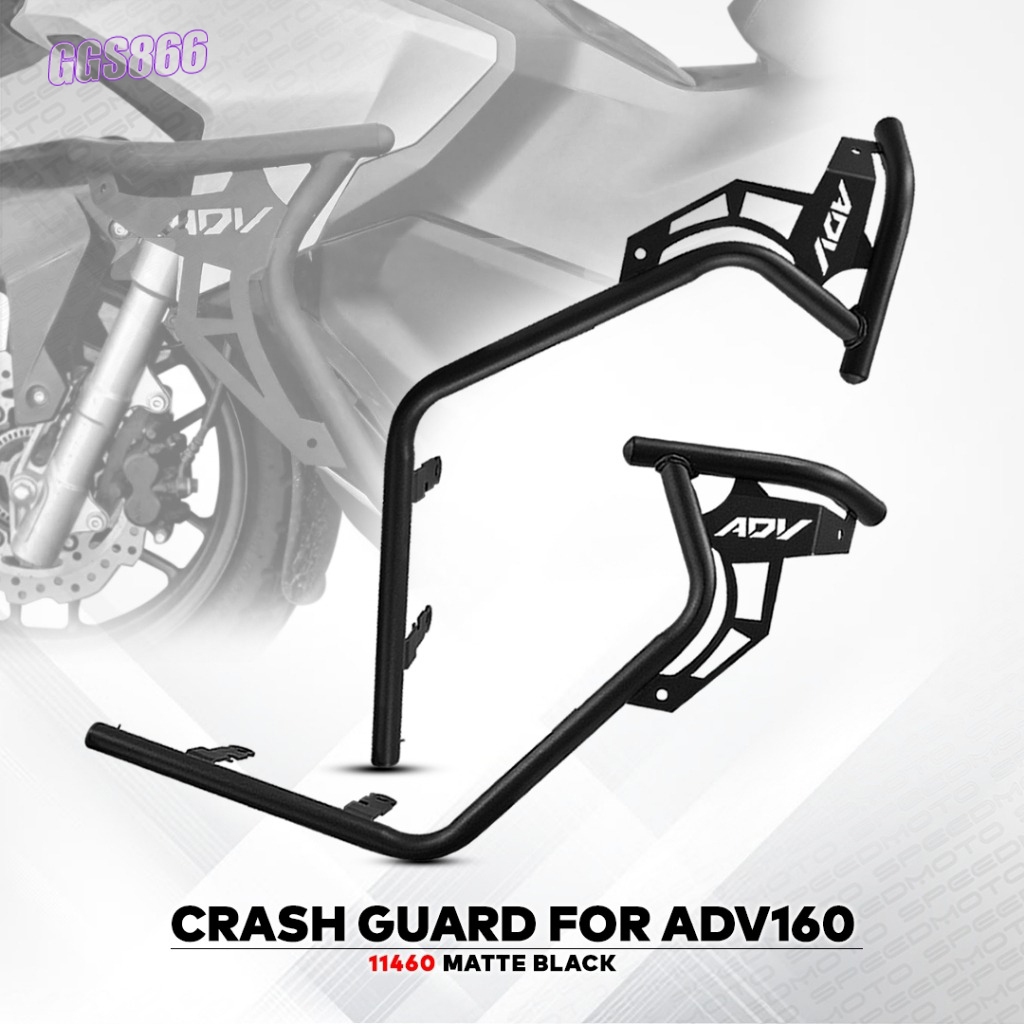 Honda Adv 160 Half Crash Guard-Metal Crash Guard For Adv 160 Half Crashguard Black | Shopee ...