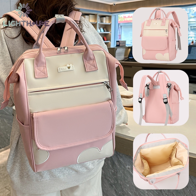 Korean school backpack for women large capacity waterproof student bag ...