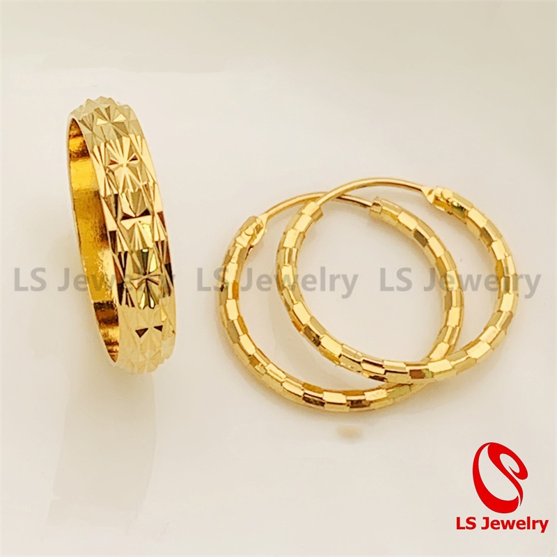 LS Jewelry 24K Bangkok Gold Jewelry Set for Women E209+R48 | Shopee ...