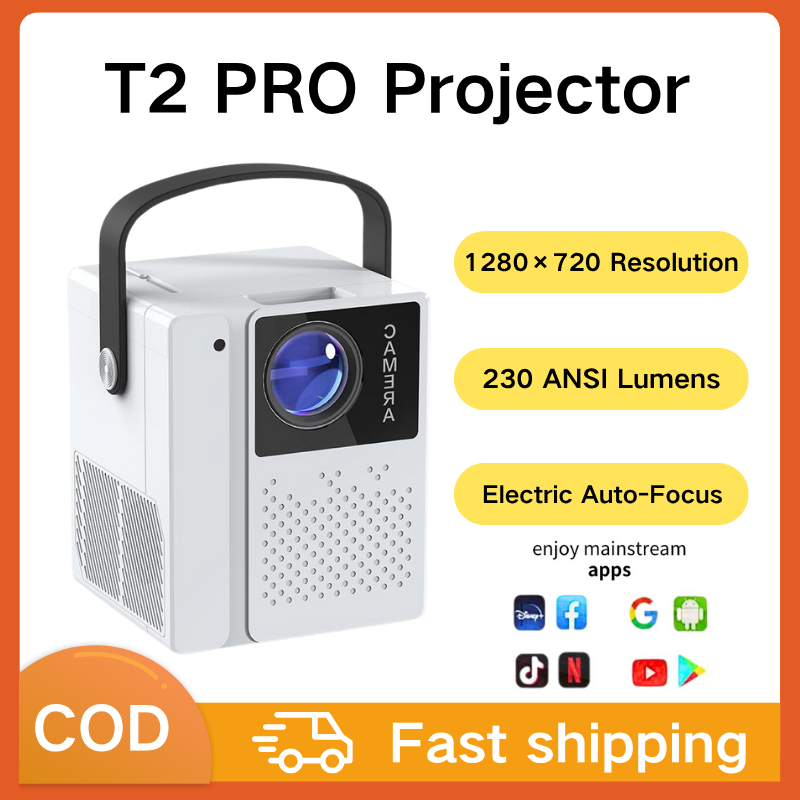 T2 PRO Mini Portable Projector with Autofocus, 1080p Full HD, Wireless ...