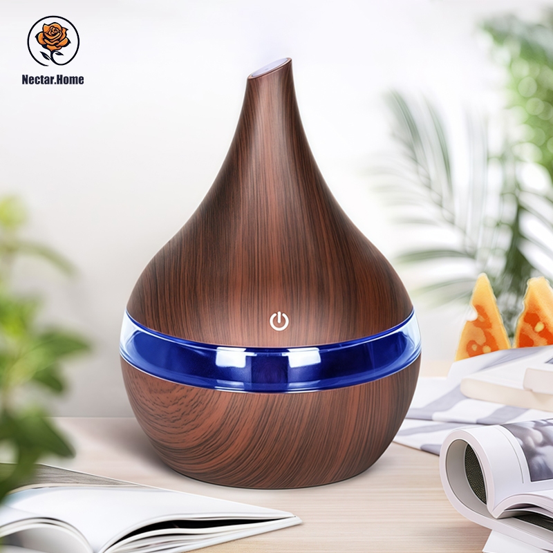 Wood Humidifier With LED Lights USB Atomization Air Humidifier Home ...