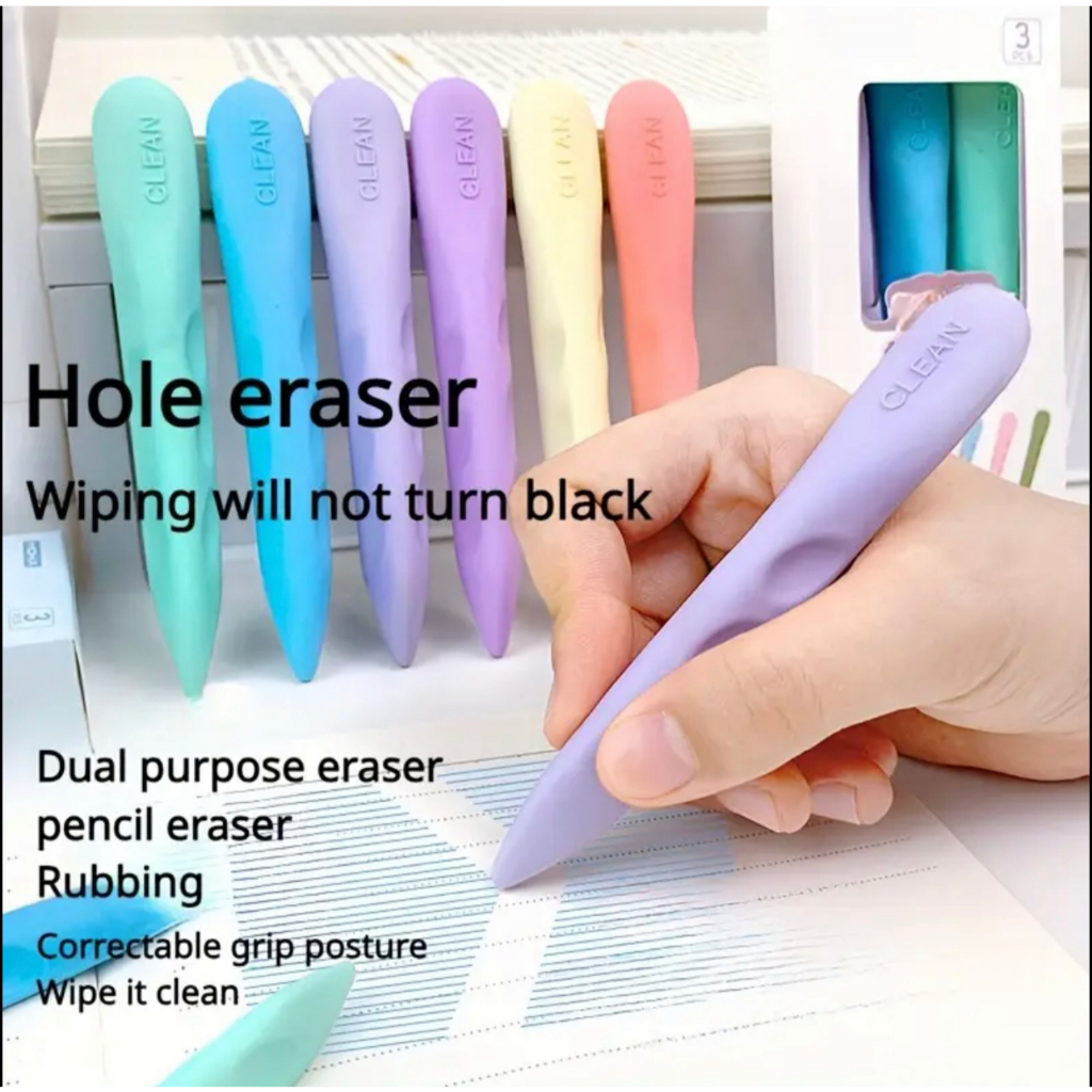 3pcs/box Hole Eraser (Pen Shape) | Shopee Philippines