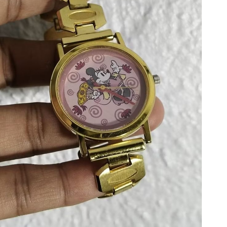 MickeyMouse Ricoh Elemex Rare Pink Dial gold tone Ladies Watch | Shopee Philippines