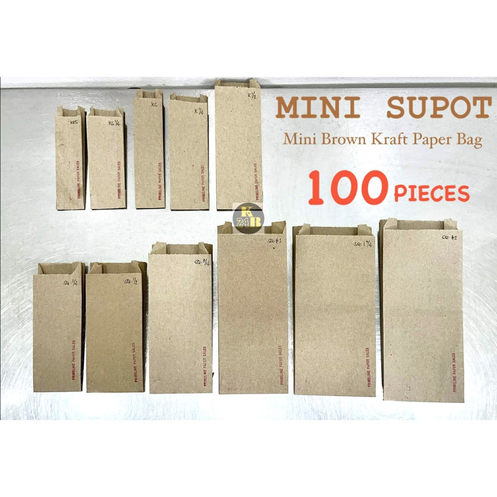 Mini Brown Kraft Paper Bag (11 Sizes)(Choose Variations) | Shopee ...
